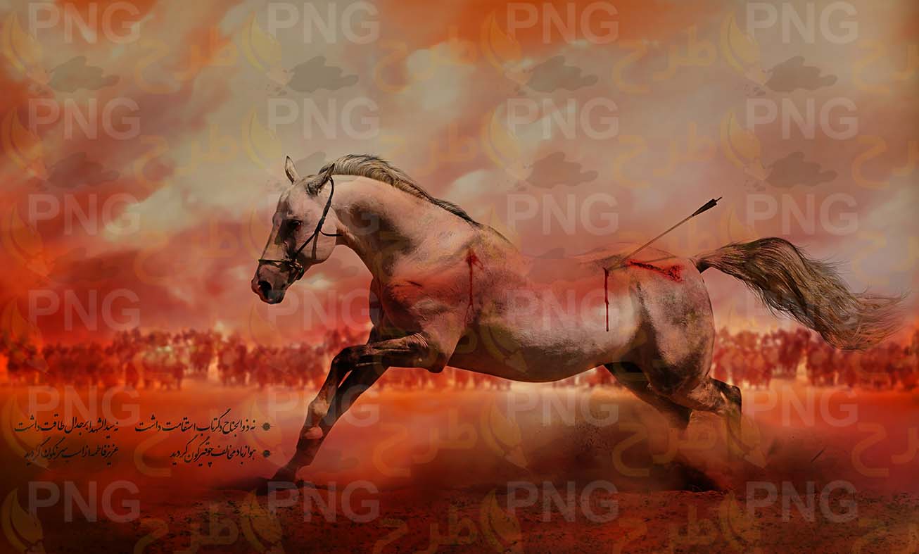 تصویر اسب امام حسین – تصویر باکیفیت اسب ویژه محرم - دانلود طرح لایه باز
